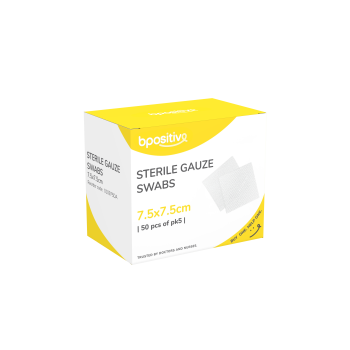 bpositive Sterile Gauze Square Swab (Size: 7.5cm x 7.5cm 3's, 7.5cm x ...
