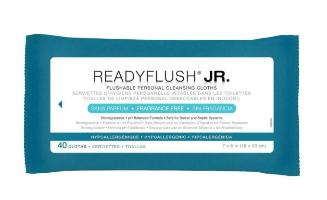 Medline ReadyFlush Biodegradable Flushable Wipes Jr. Fragrance Free ...